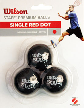 Skvošo kamuoliukai Wilson Staff Single Red Dot - 3B | Tennis Zone | Teniso parduotuvė