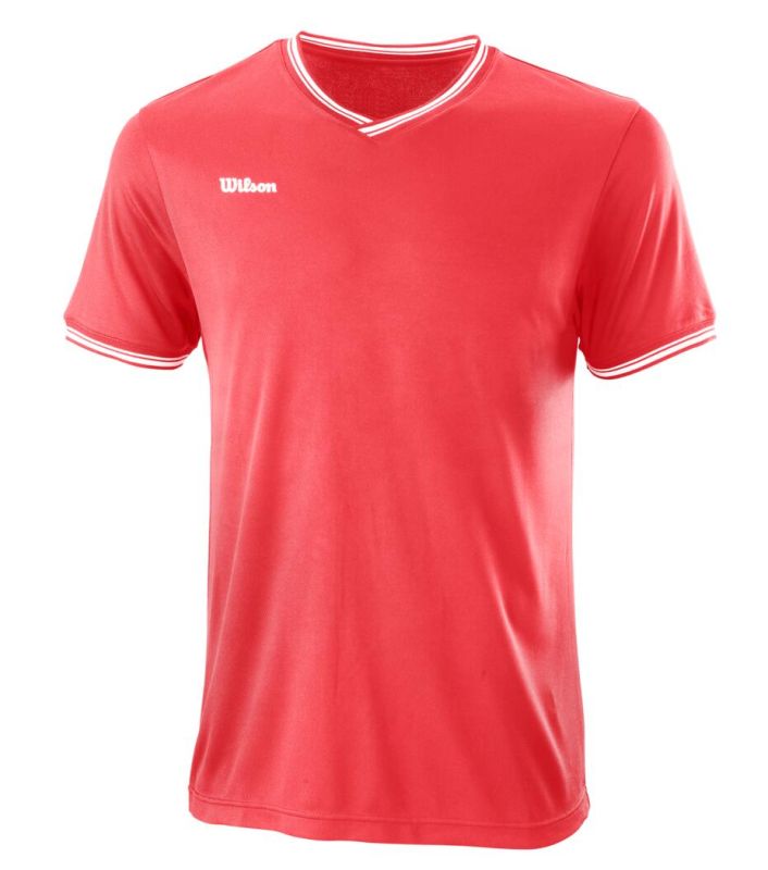 Herren Tennis-T-Shirt Wilson Team II High V-neck Men
