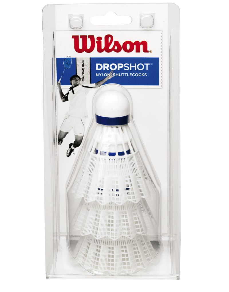 Badminton shuttlecocks Wilson Dropshot 3P - white